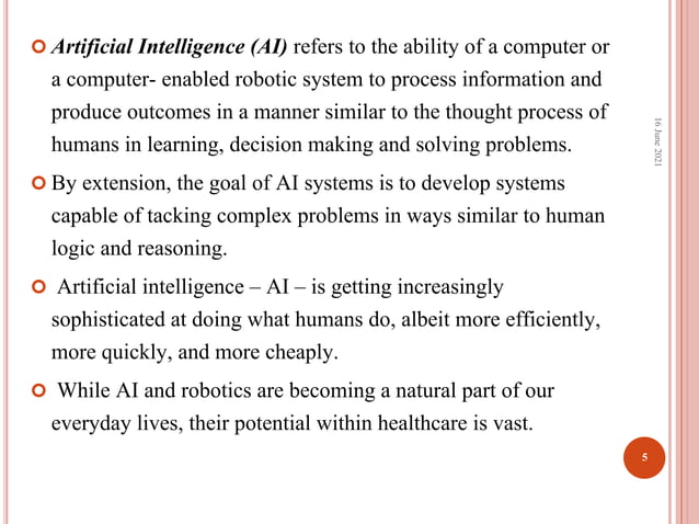 Artificial Intelligence (AI), Robotics and Computational fluid dynamics (CFD) | PPTX