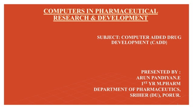 COMPUTERS IN PHARMACEUTICAL DEVELOPMENT | PPTX