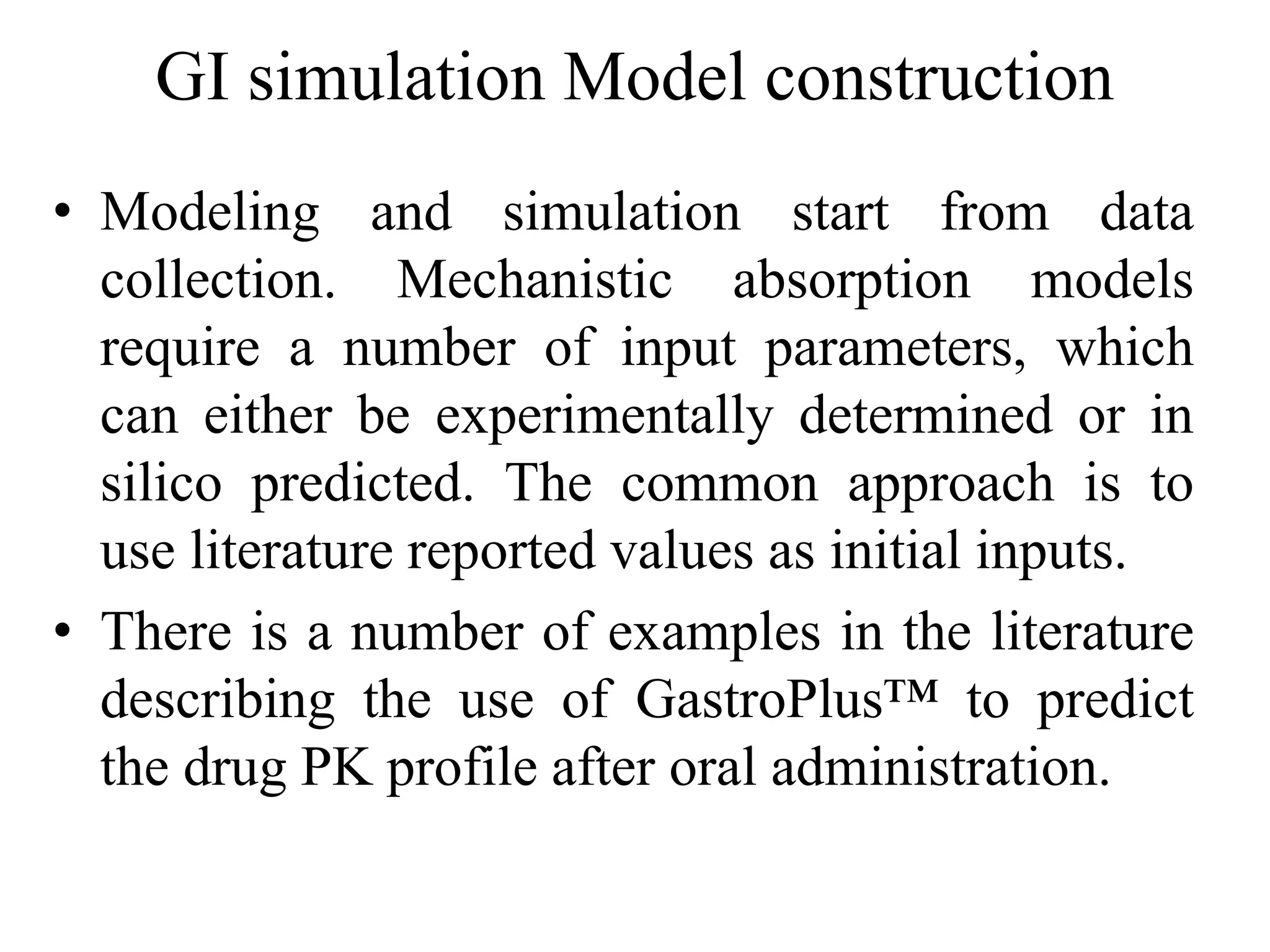 model construction of GI simulation | PPTX