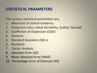 STATISTICAL PARAMETERS | PPTX