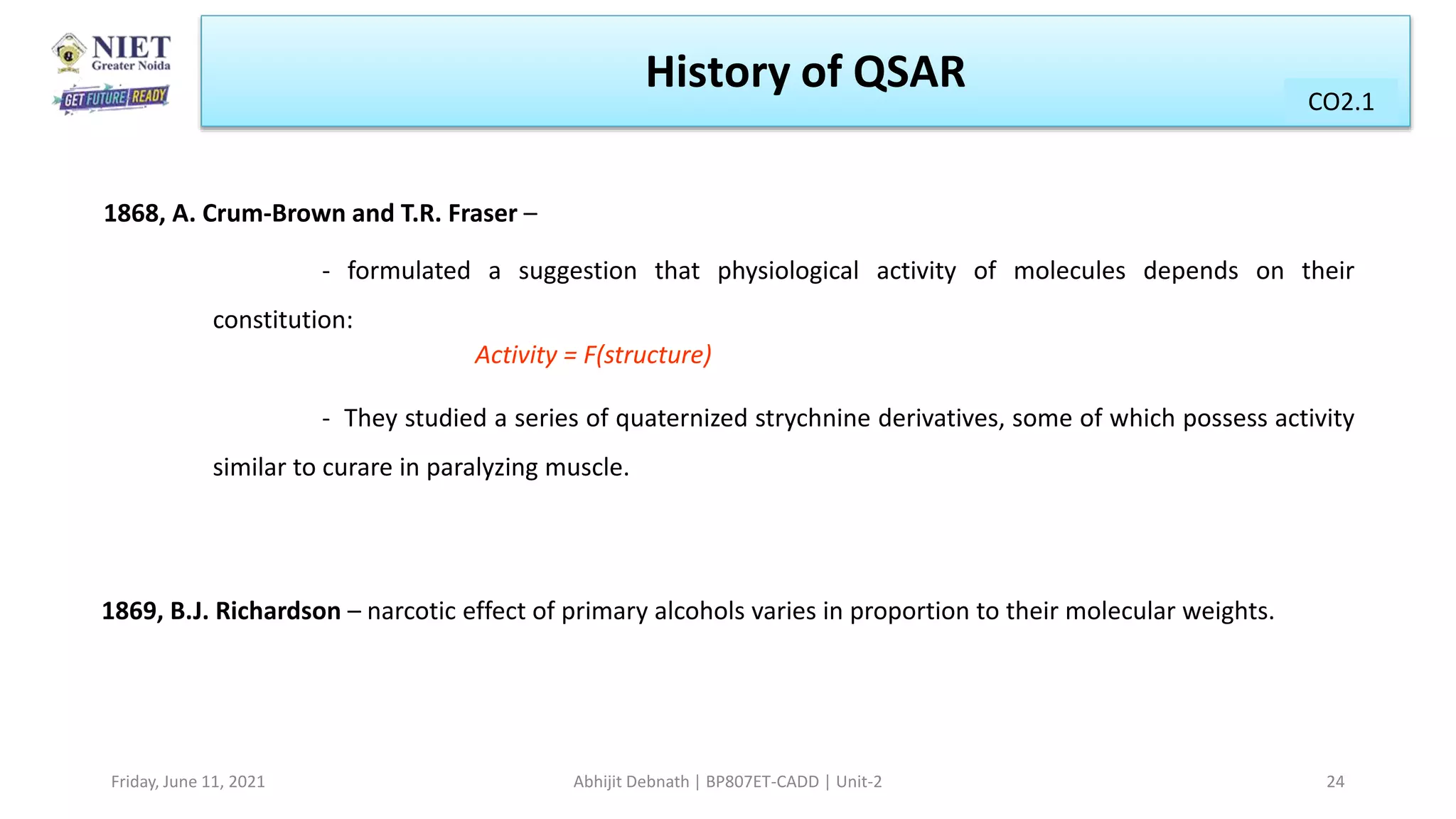 Quantitative Structure Activity Relationship Qsar Pptx