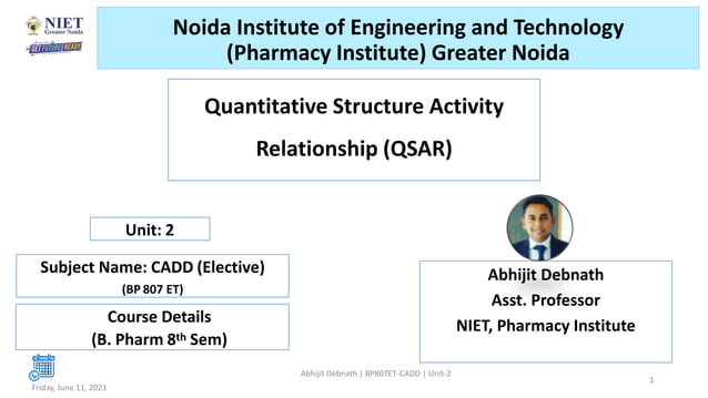 Quantitative Structure Activity Relationship (QSAR) | PPTX