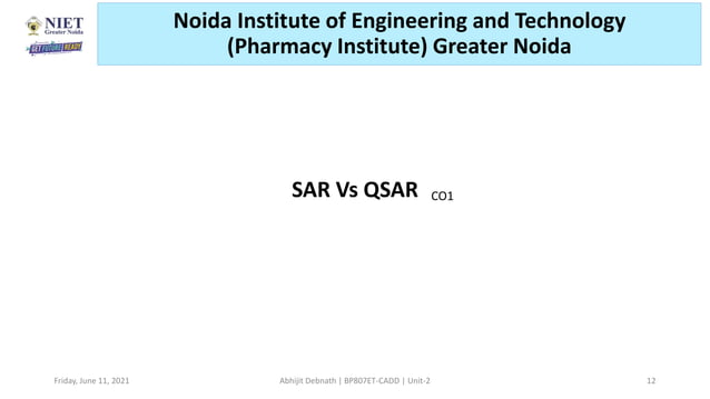 Quantitative Structure Activity Relationship (QSAR) | PPTX
