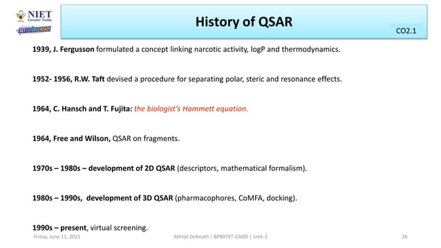 Quantitative Structure Activity Relationship (QSAR) | PPTX