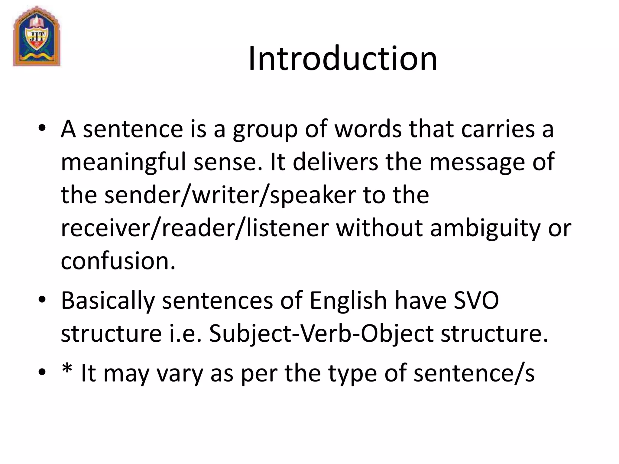 Requisites of Sentence Construction.KY