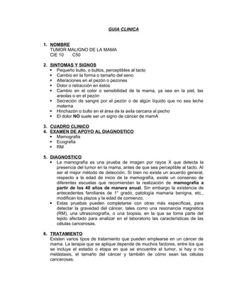 CANCER DE MAMA HISTOPATOLOGIA ANATOMIA Y ABORDAJE CLINICO | DOC