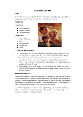 Cadena de favores | PDF