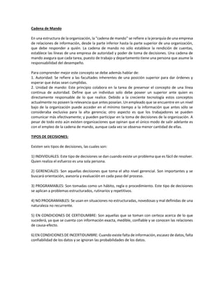 Cadena de mando | DOCX