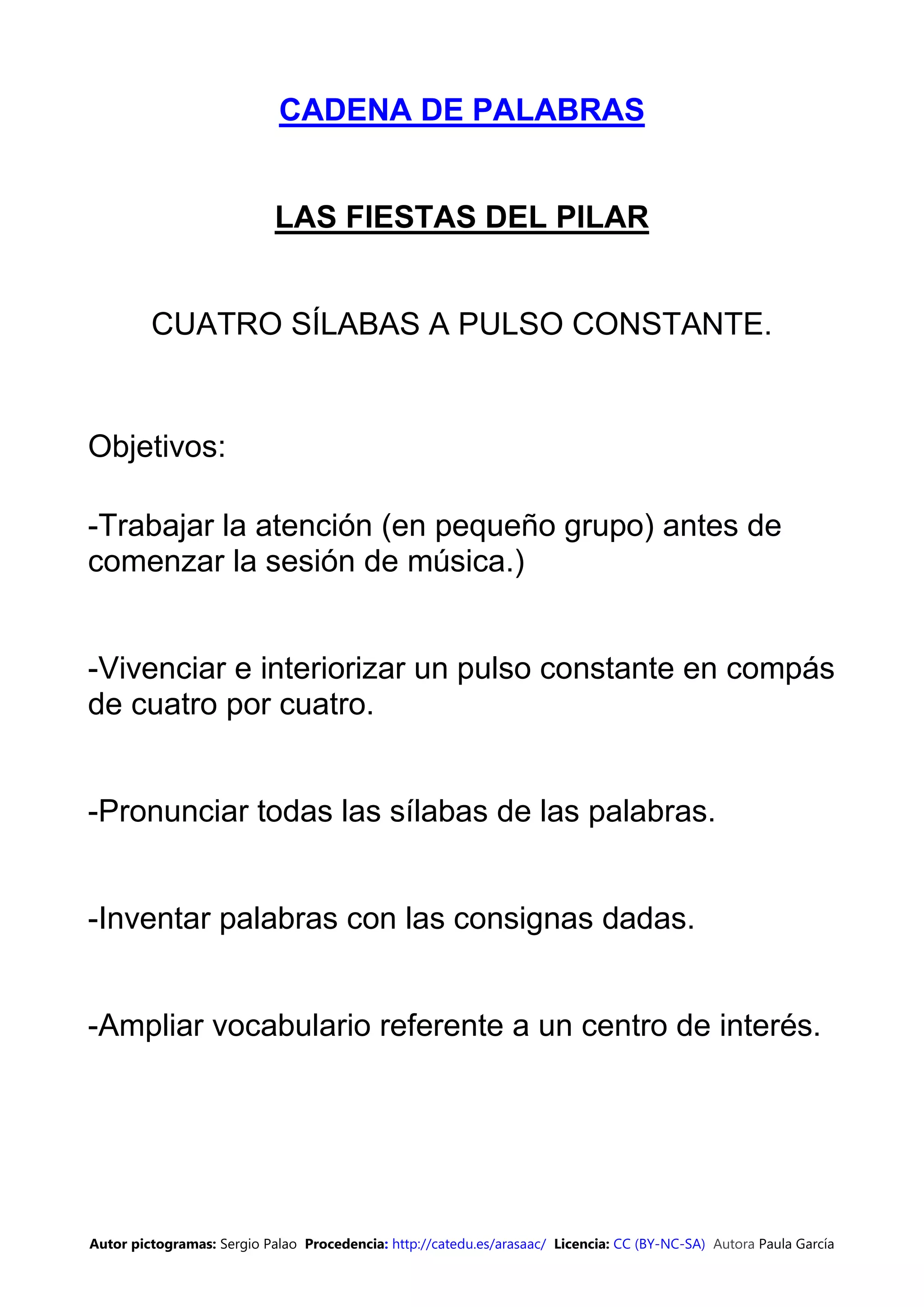 Cadena de palabras_las_fiestas_del_pilar | PDF