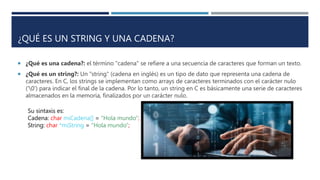 Cadenas y/o strings | PPTX