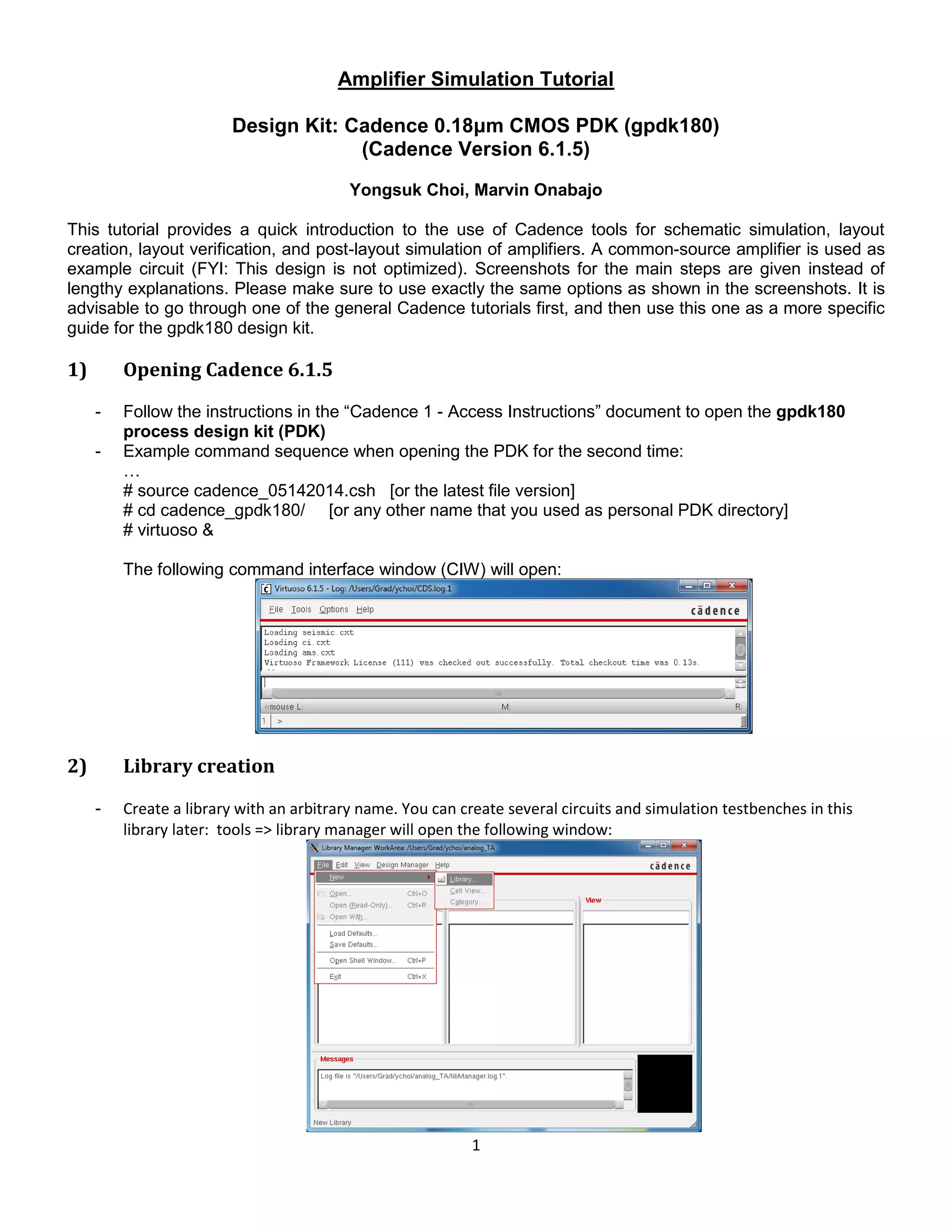 Cadence manual | PDF