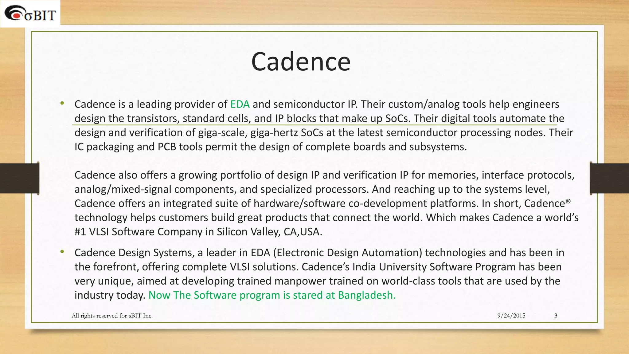 Cadence university software program proposal | PPT