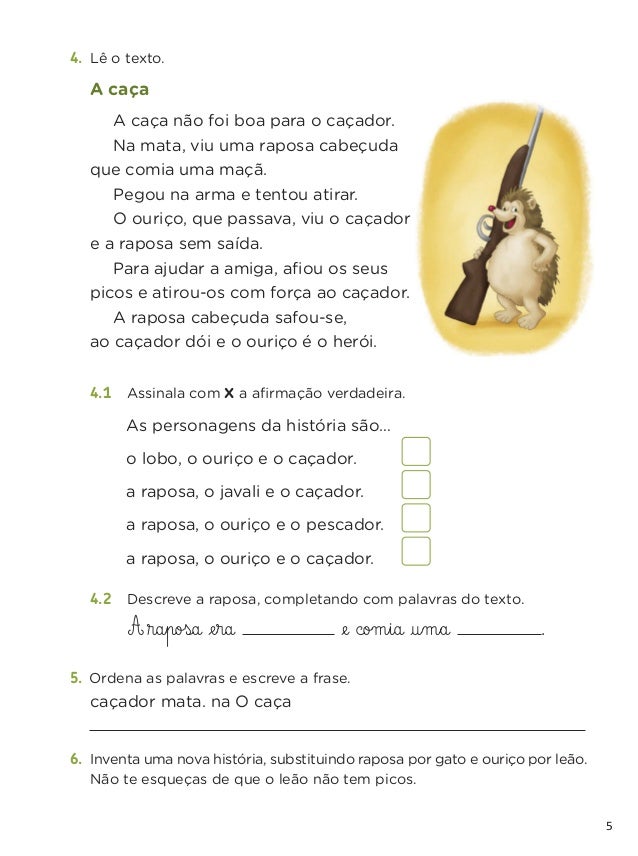 Caderno de consolidação de leitura e escrita 1º ano casos de leitura