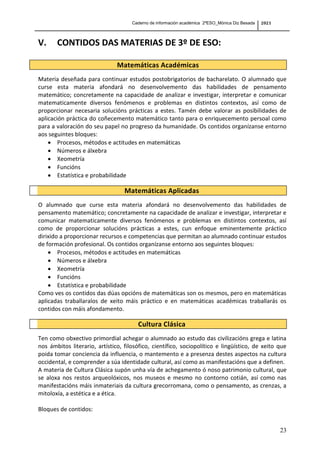 Cuaderno de información académica para 2º ESO | PDF