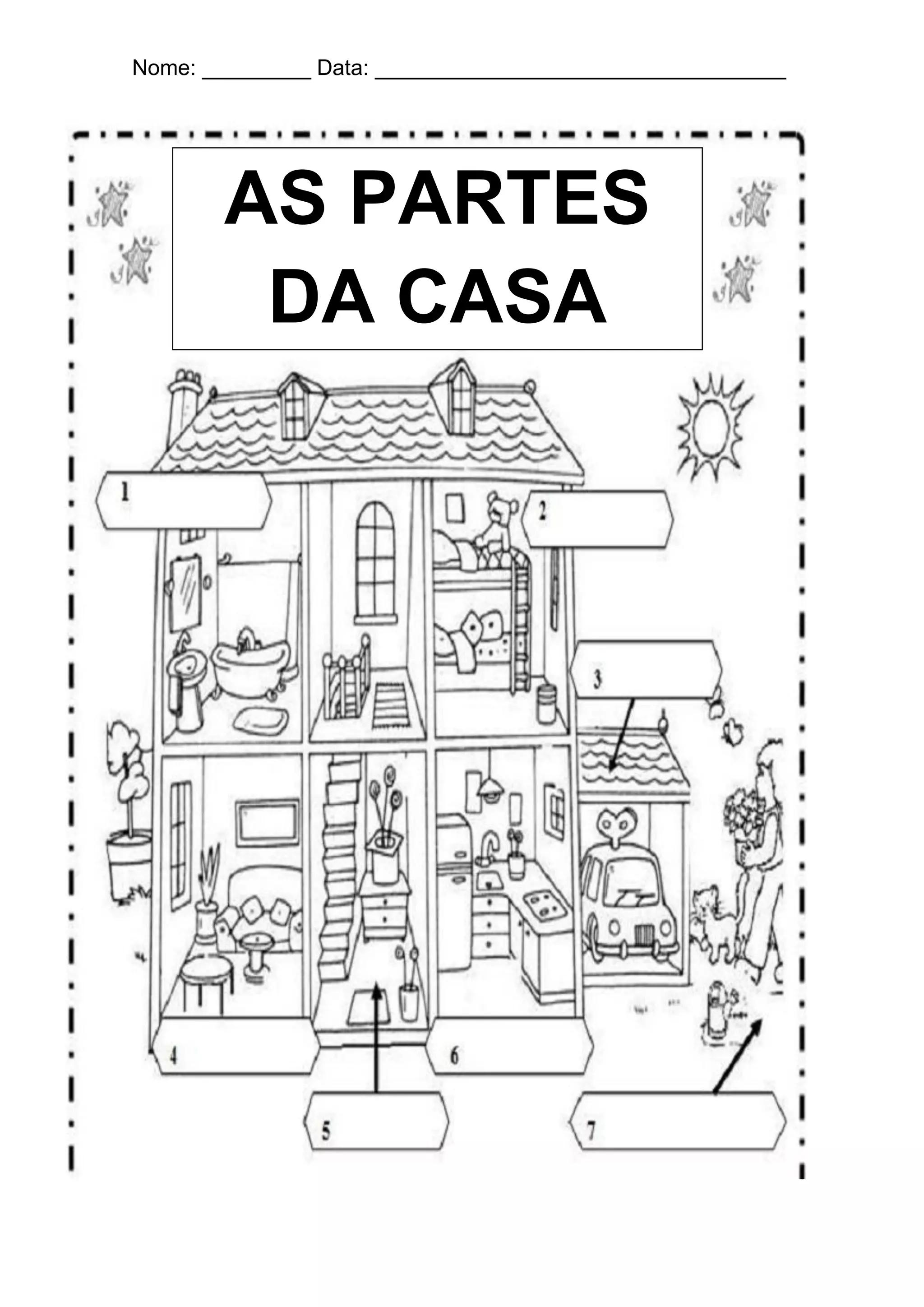 Caderno de atividades das partes da casa | PDF