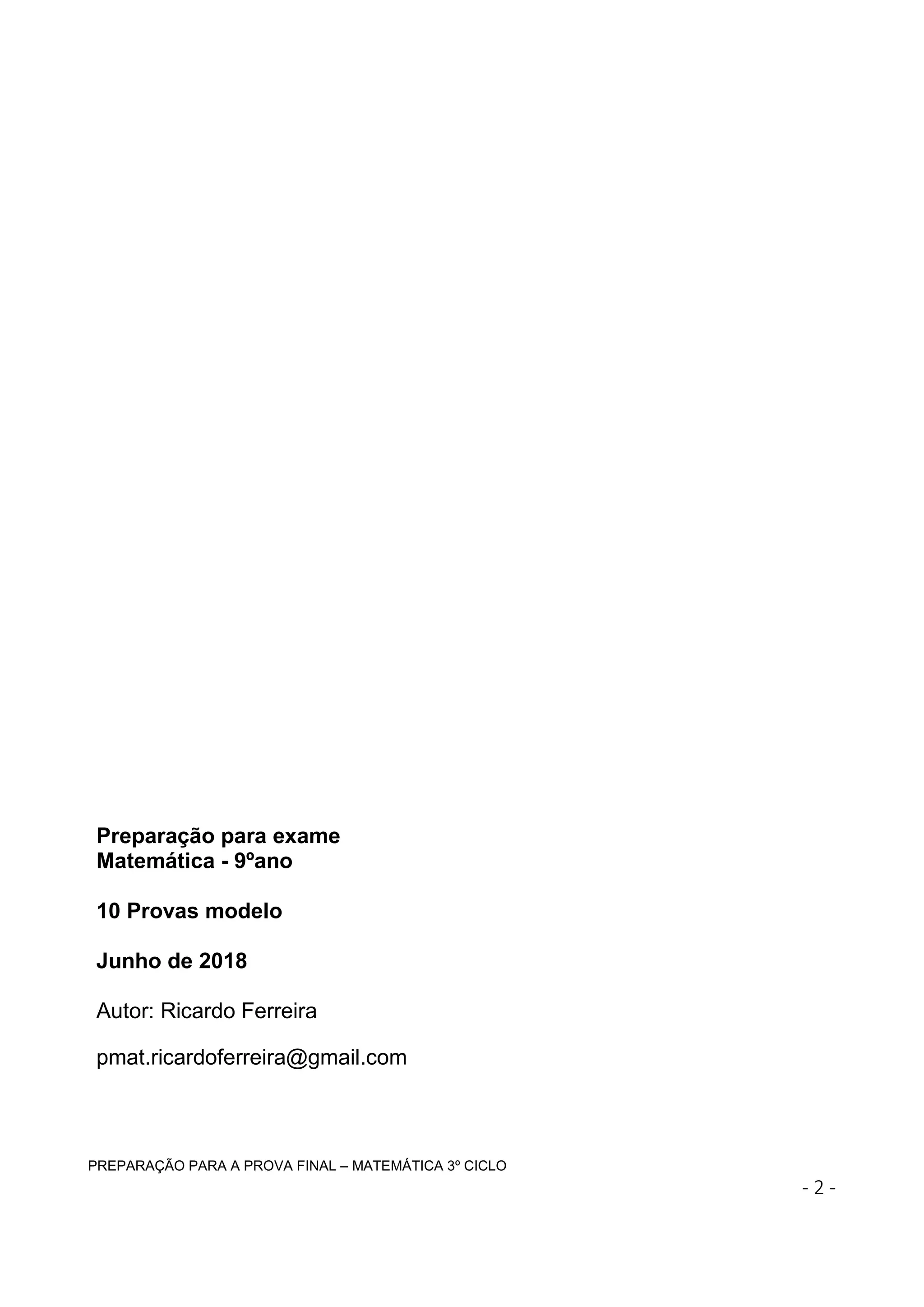 Caderno de provas modelo | PDF