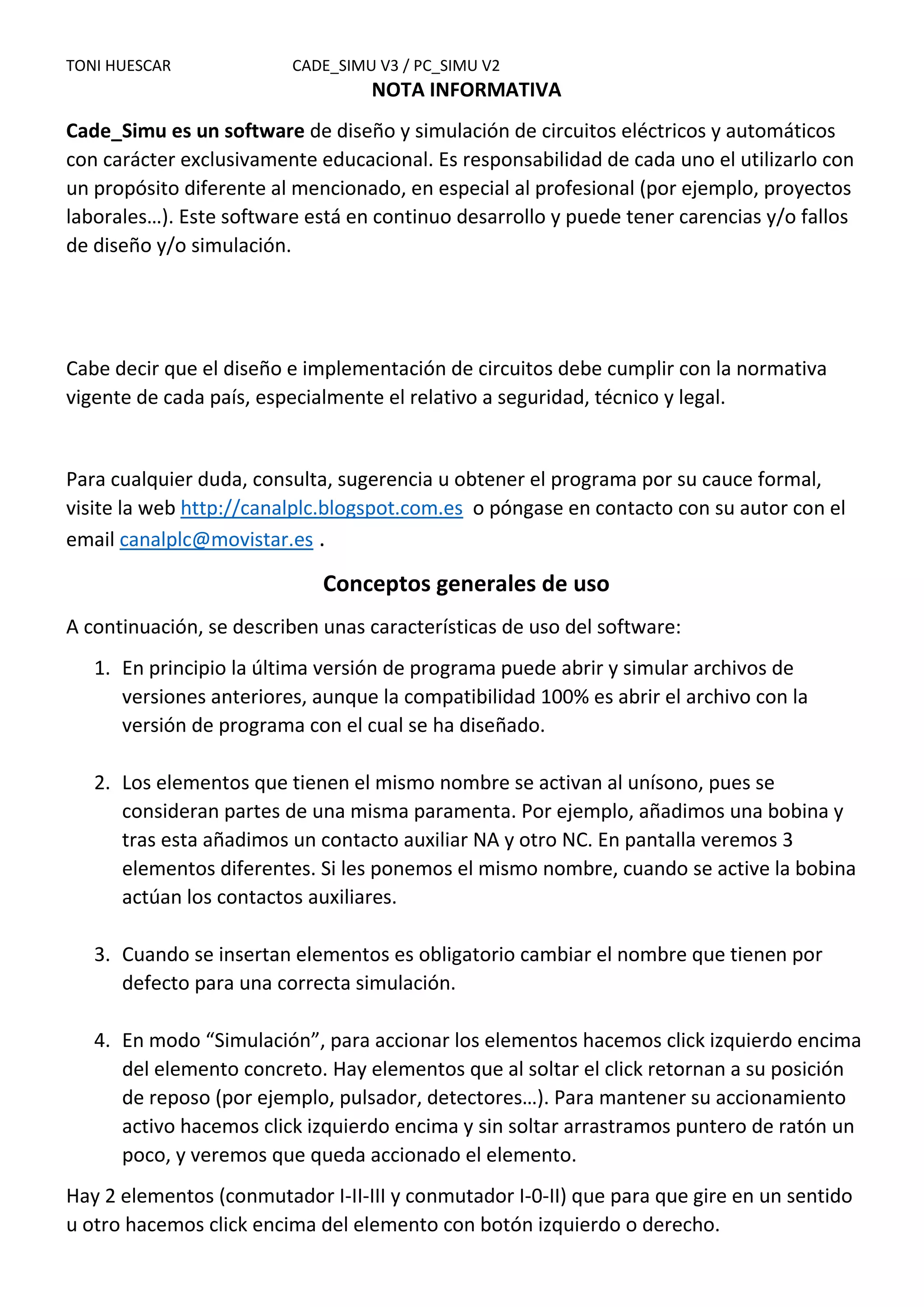 Cade simu manual de funcionamiento2 | PDF