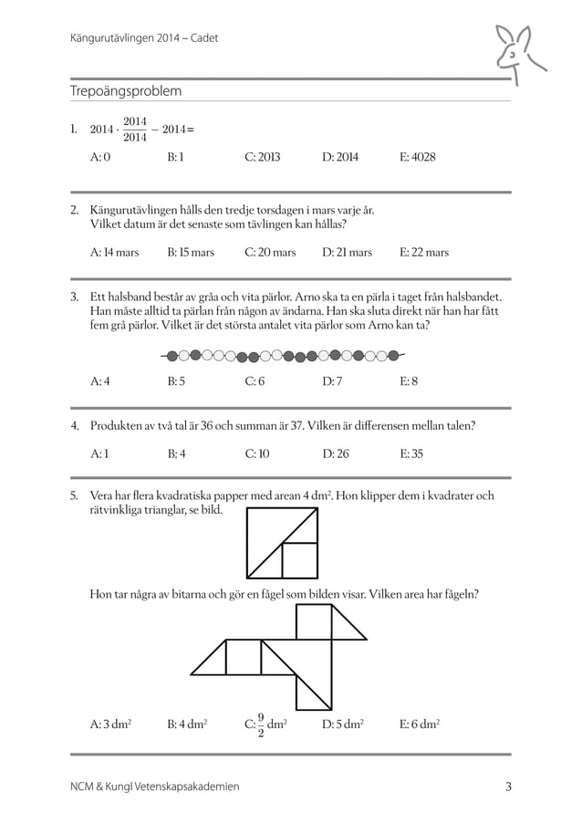 Cadetproblem 2014 Pdf