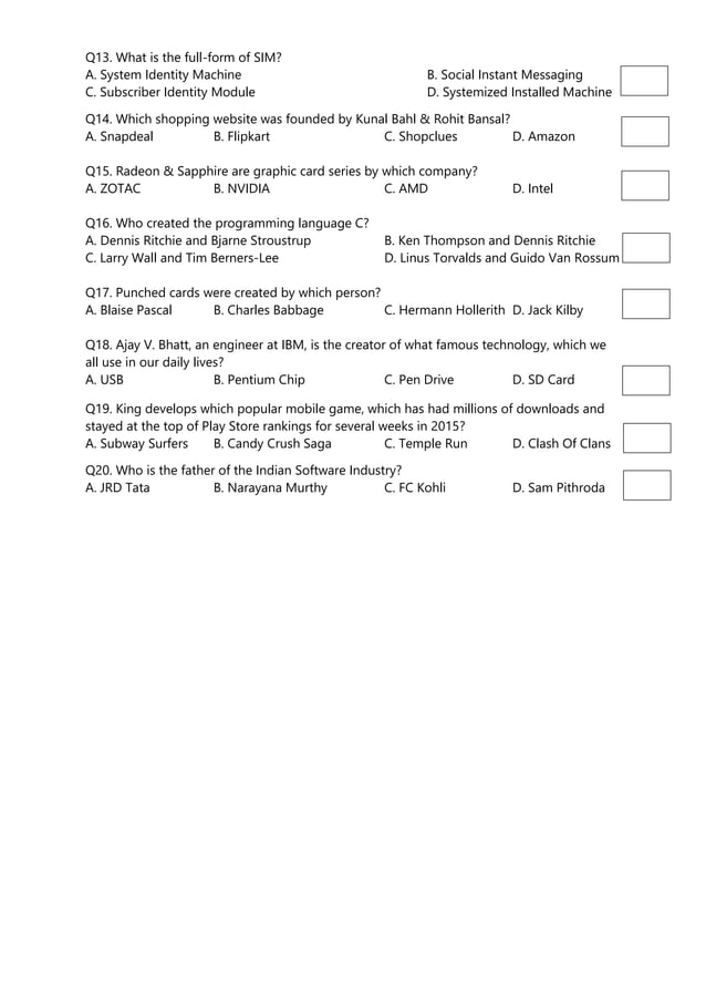 Access 2016 - Cadet Quiz Questions+Answers | PDF