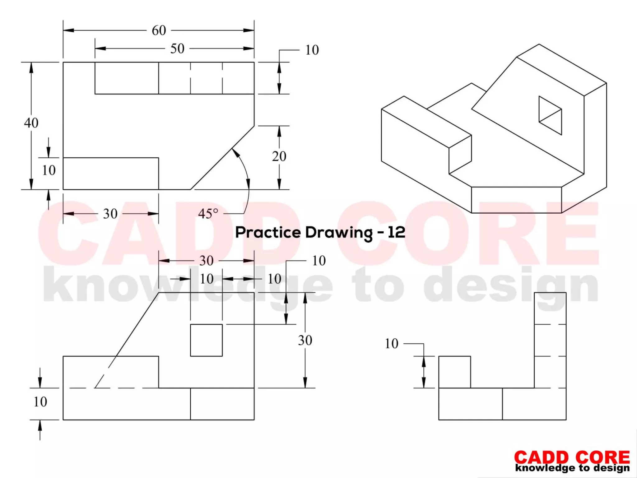 CAD Exercise Drawing | PDF