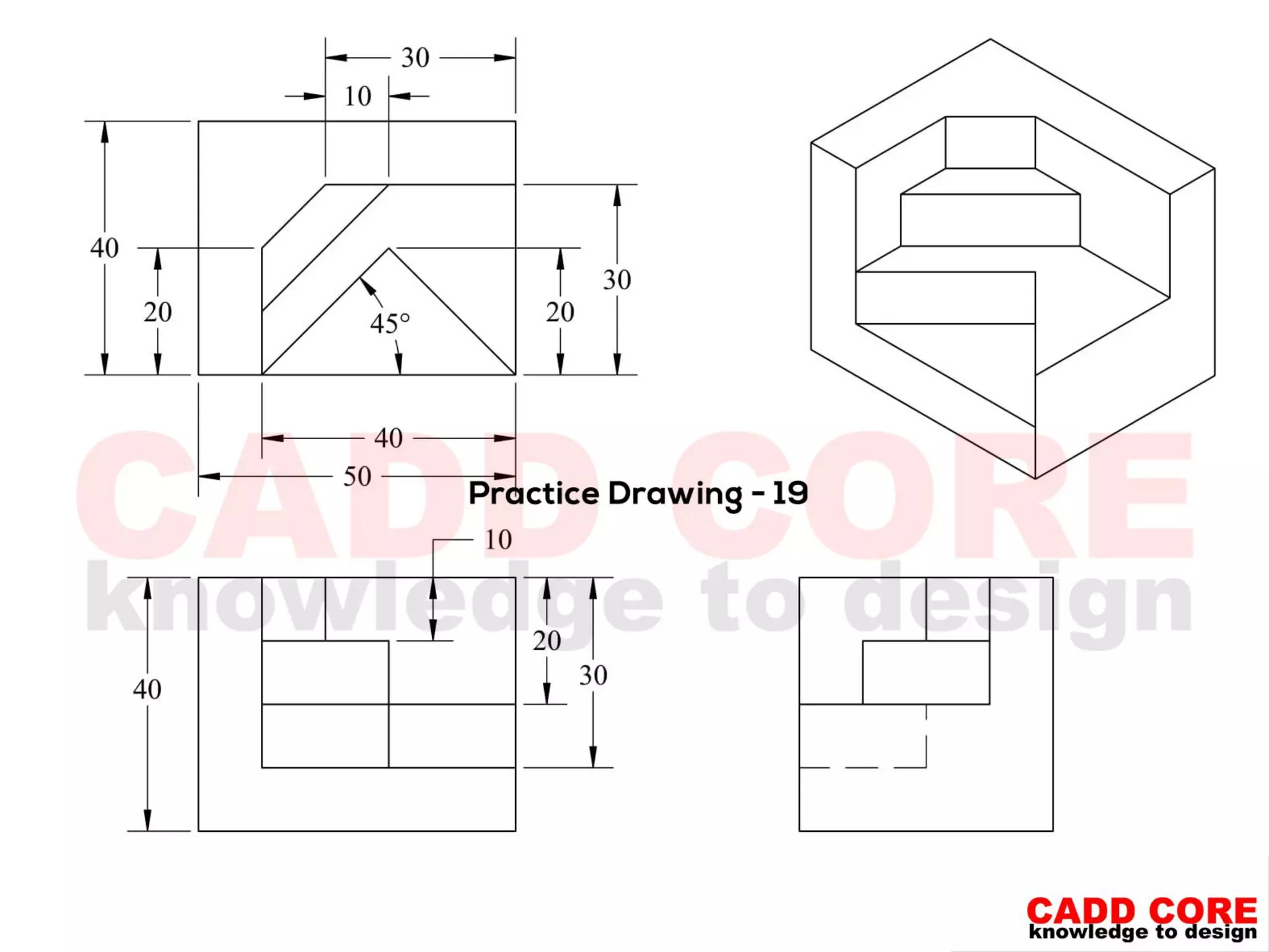 CAD Exercise Drawing | PDF