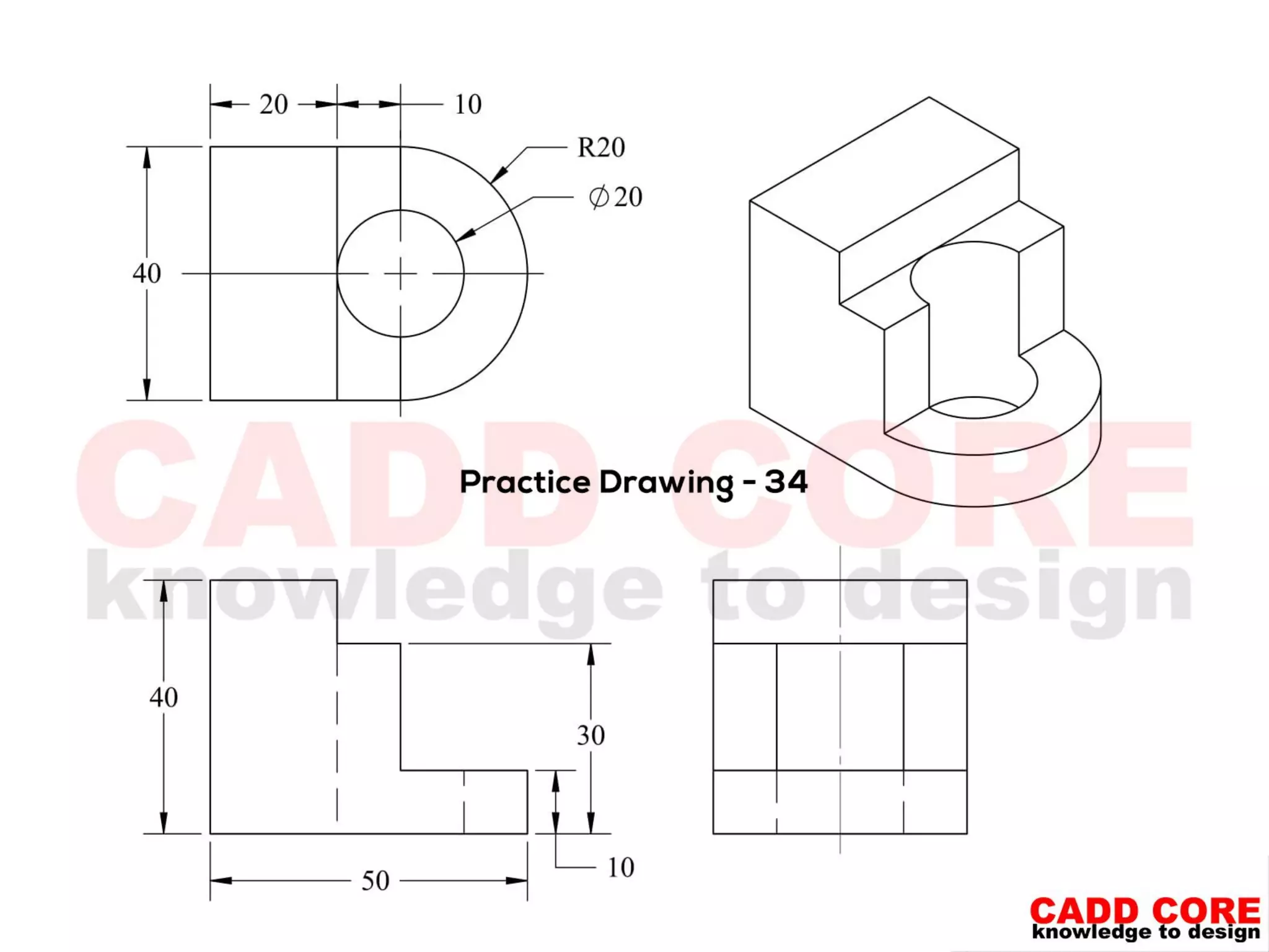 CAD Exercise Drawing | PDF