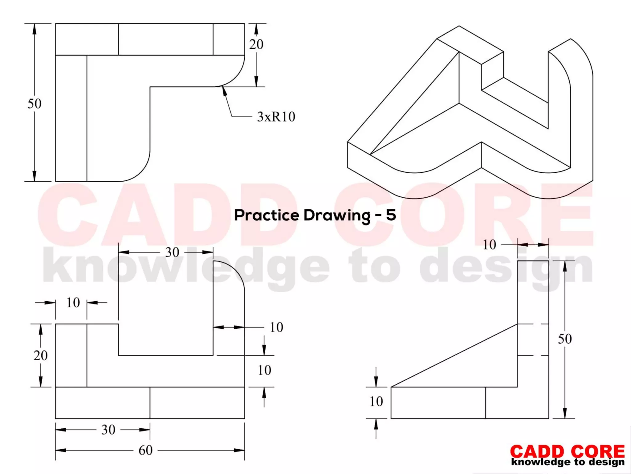 CAD Exercise Drawing | PDF