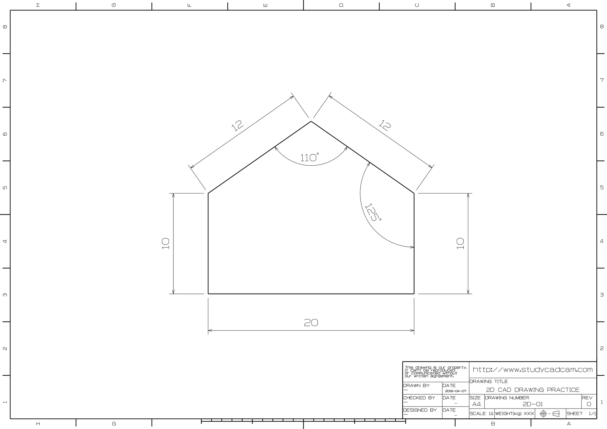 Cad exercises sample 007 | PDF