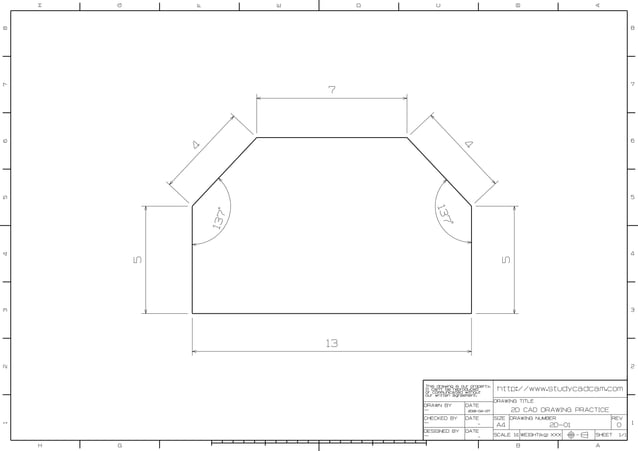 Cad exercises sample 008 | PPT