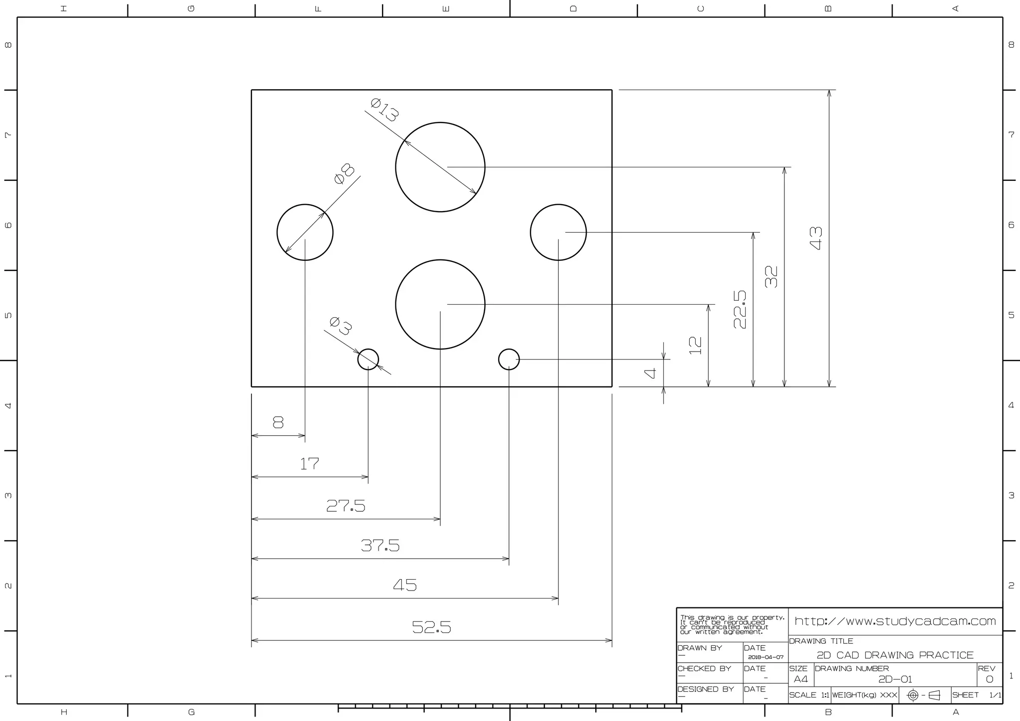 Cad exercises sample 016 | PPT