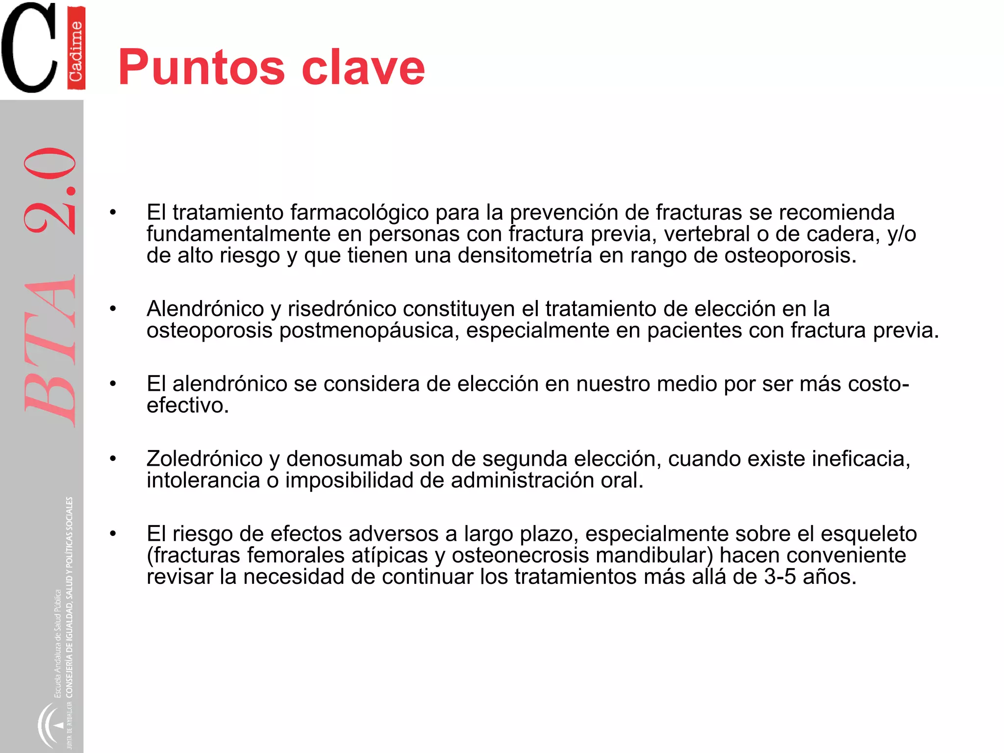 Prevención de fracturas osteoporóticas y duración del tratamiento | PDF
