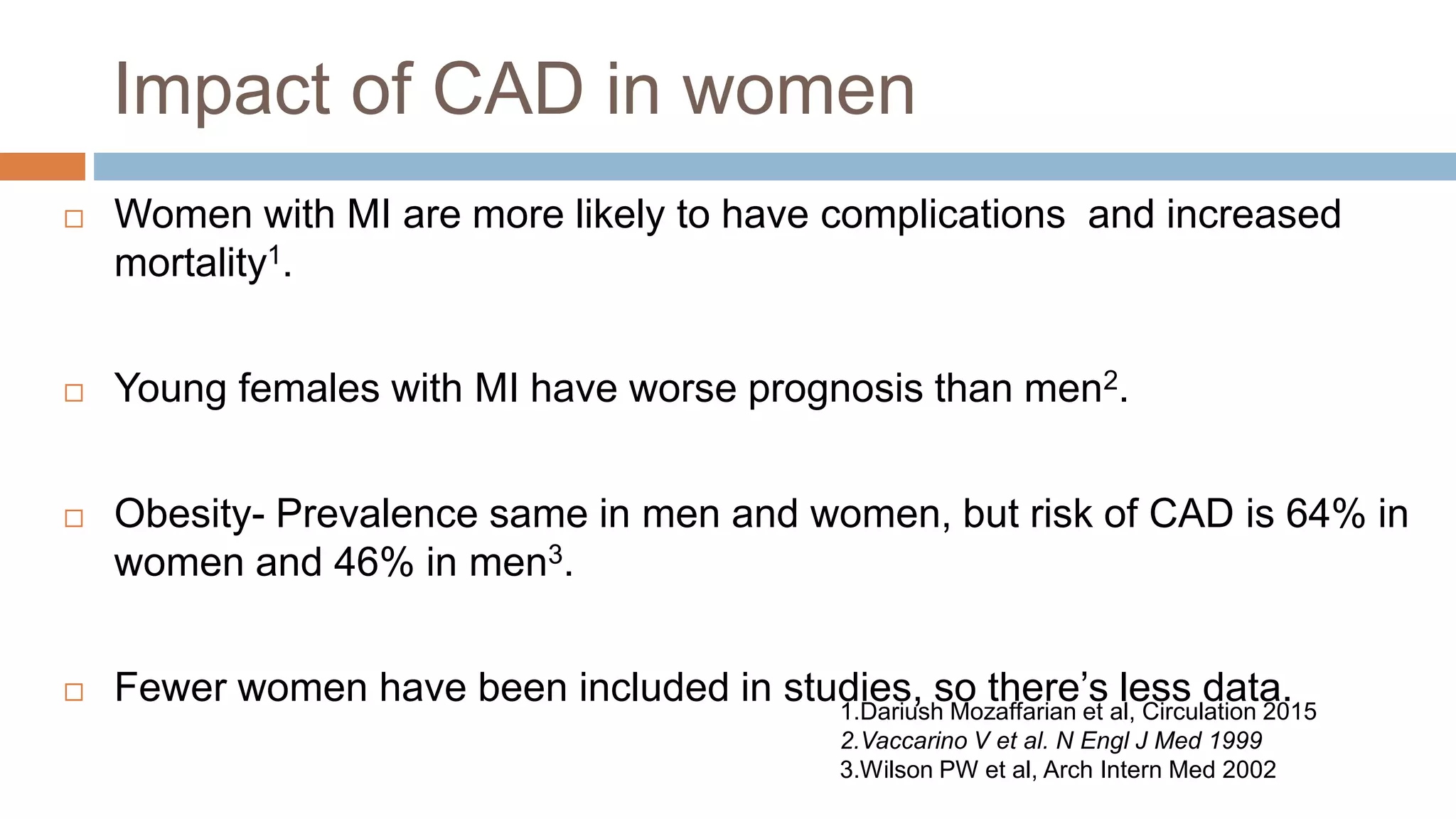 CORONARY ARTERY DISEASE(CAD) in WOMEN | PPTX