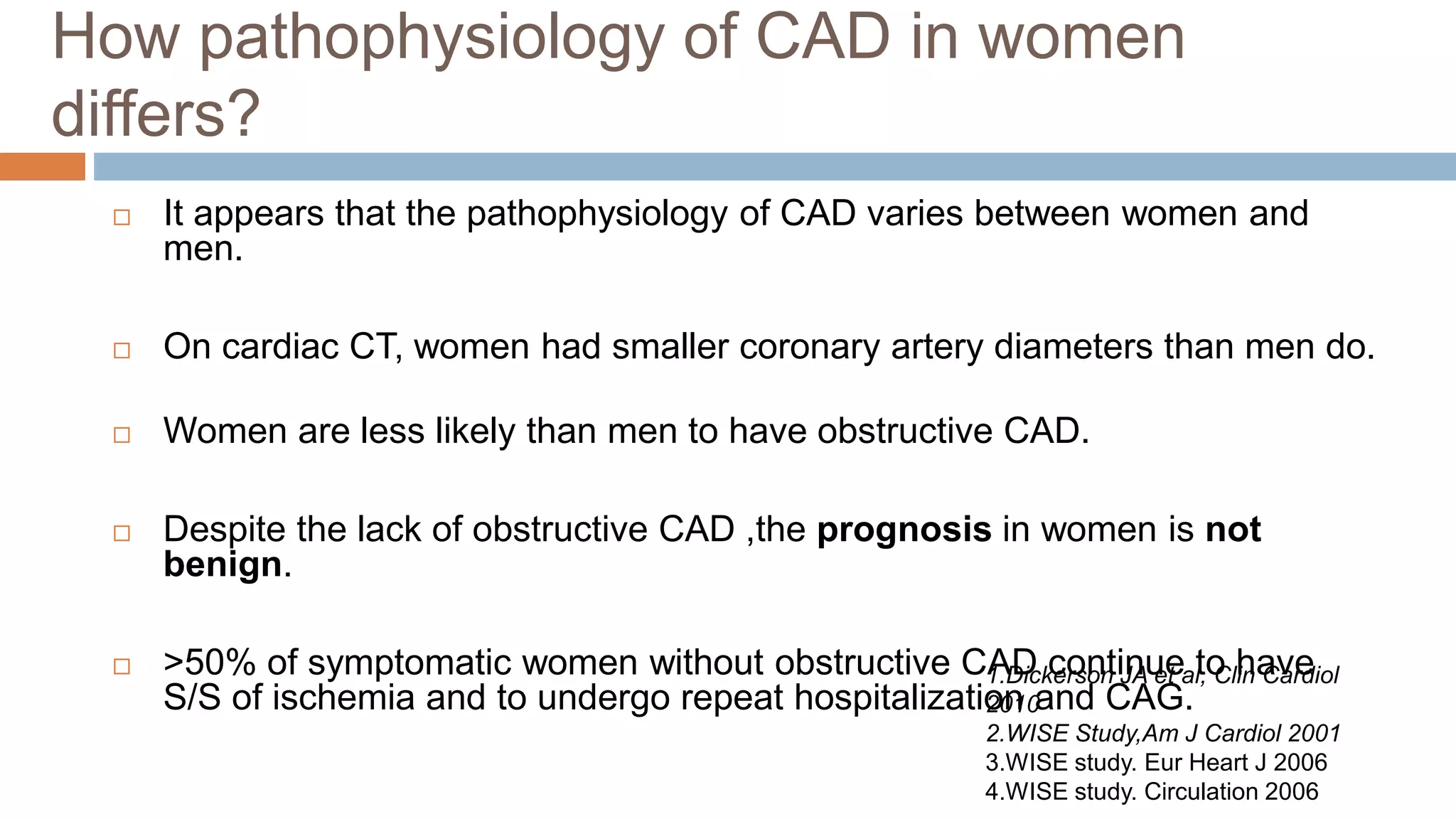 CORONARY ARTERY DISEASE(CAD) in WOMEN | PPTX
