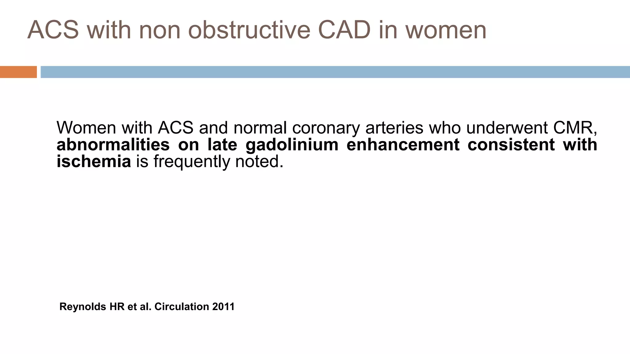 CORONARY ARTERY DISEASE(CAD) in WOMEN | PPTX