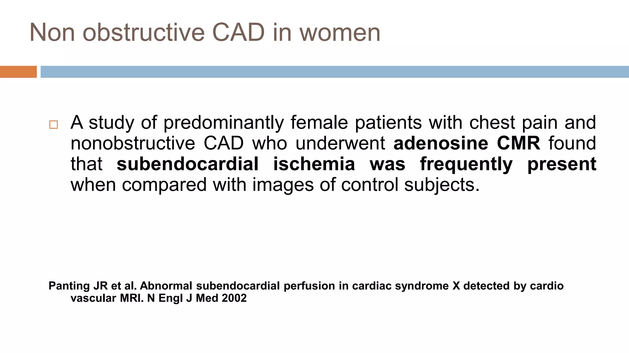 CORONARY ARTERY DISEASE(CAD) in WOMEN | PPTX