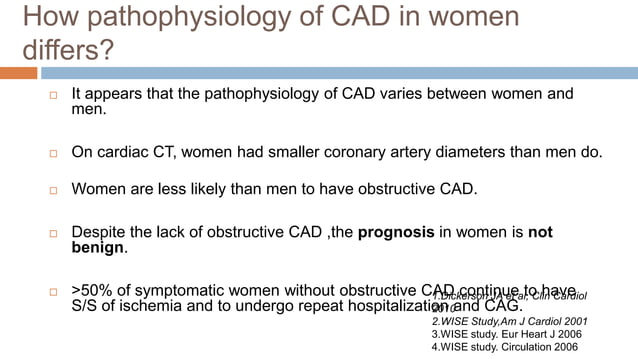 CORONARY ARTERY DISEASE(CAD) in WOMEN | PPTX | Heart and Cardiovascular ...