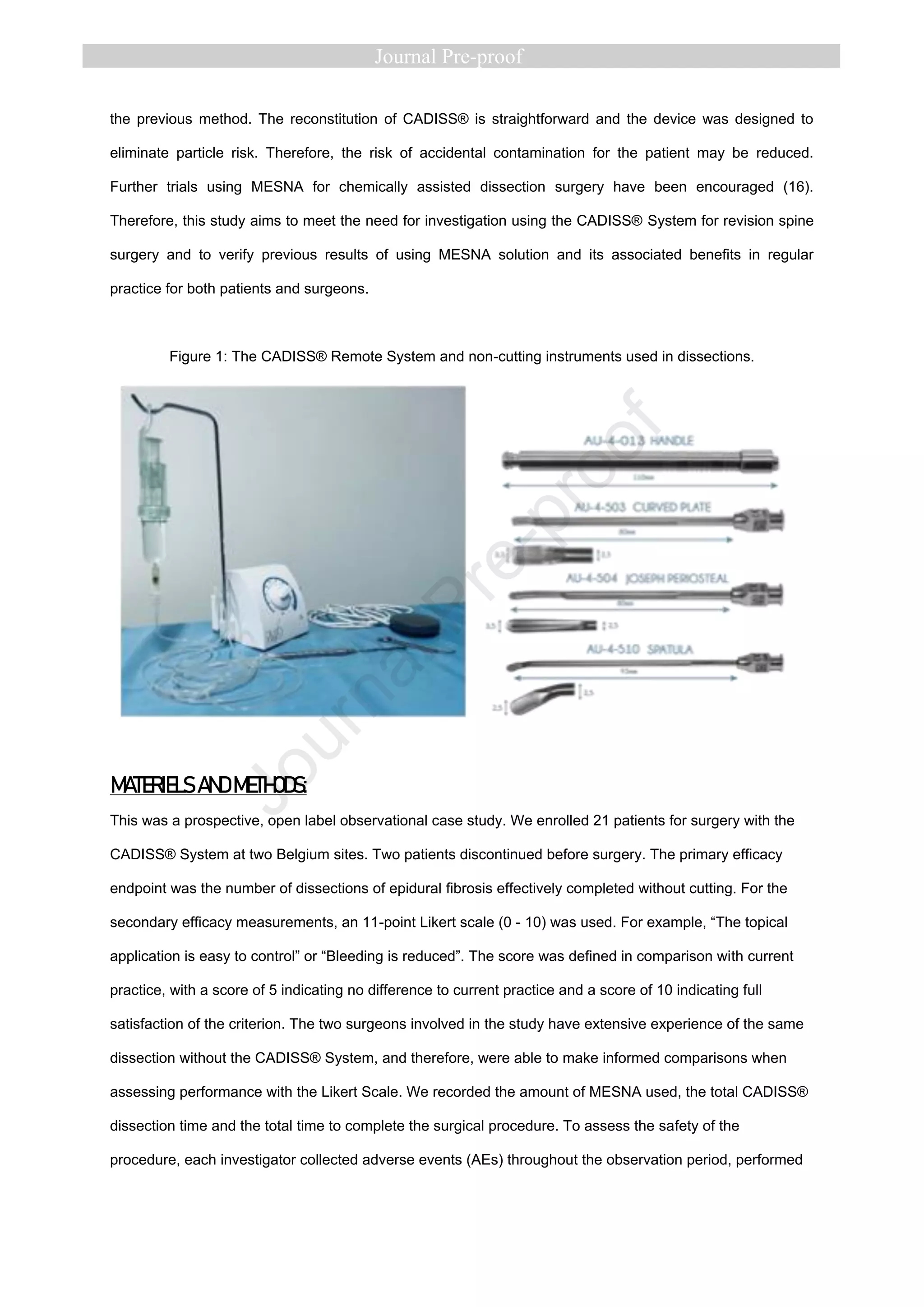 The Utility of the CADISS® System in the Dissection of Epidural ...