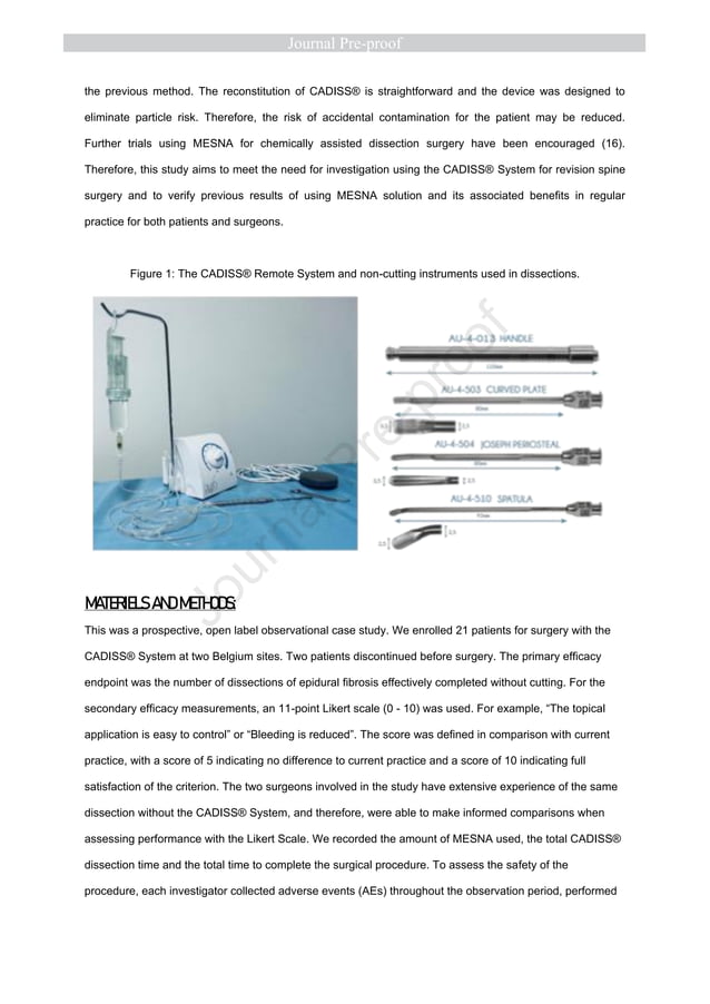 The Utility of the CADISS® System in the Dissection of Epidural ...