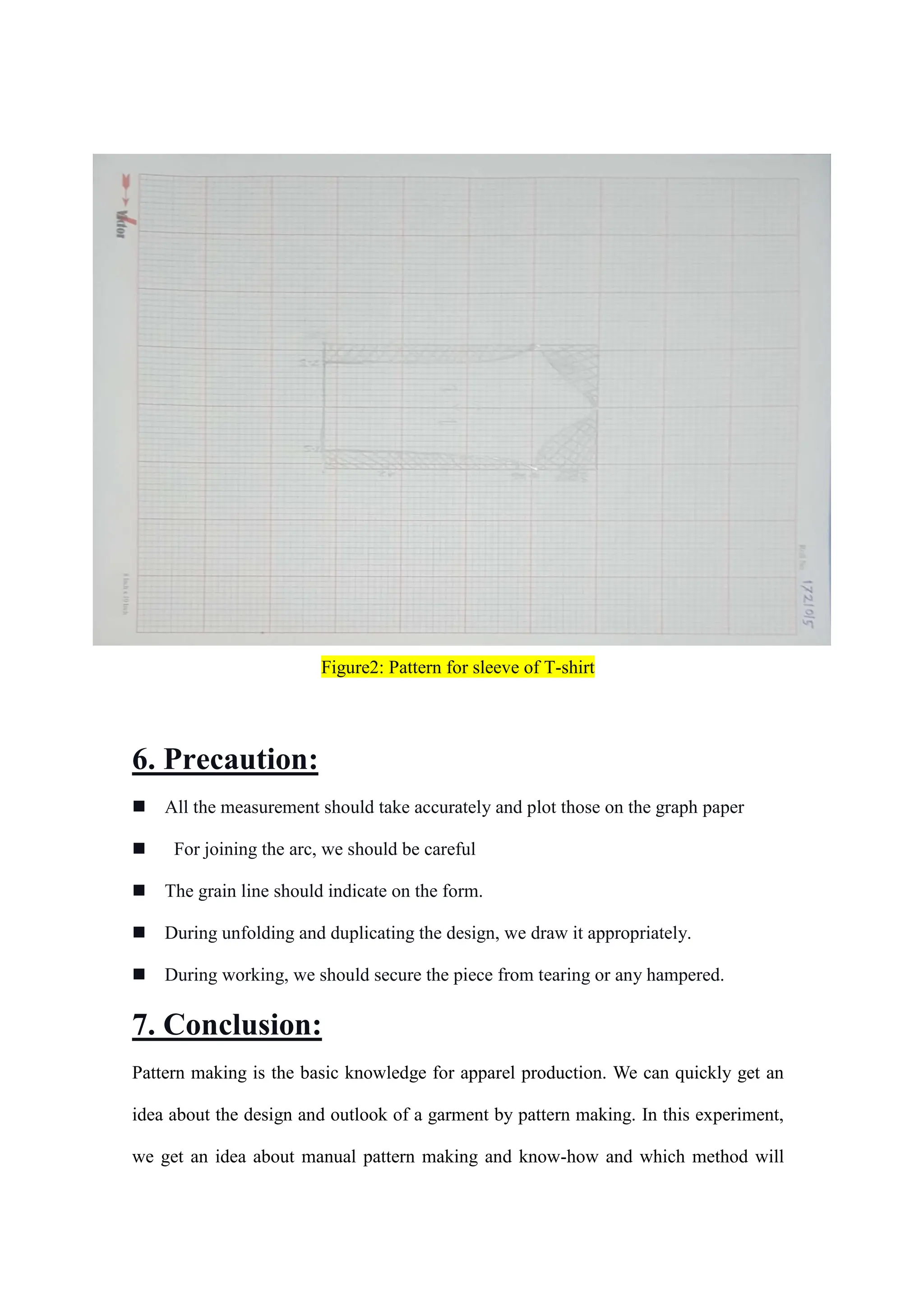 Study on manual pattern making of a given T-shirt. | PDF