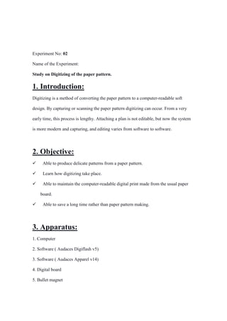 Study on Digitizing of the paper pattern. | PDF