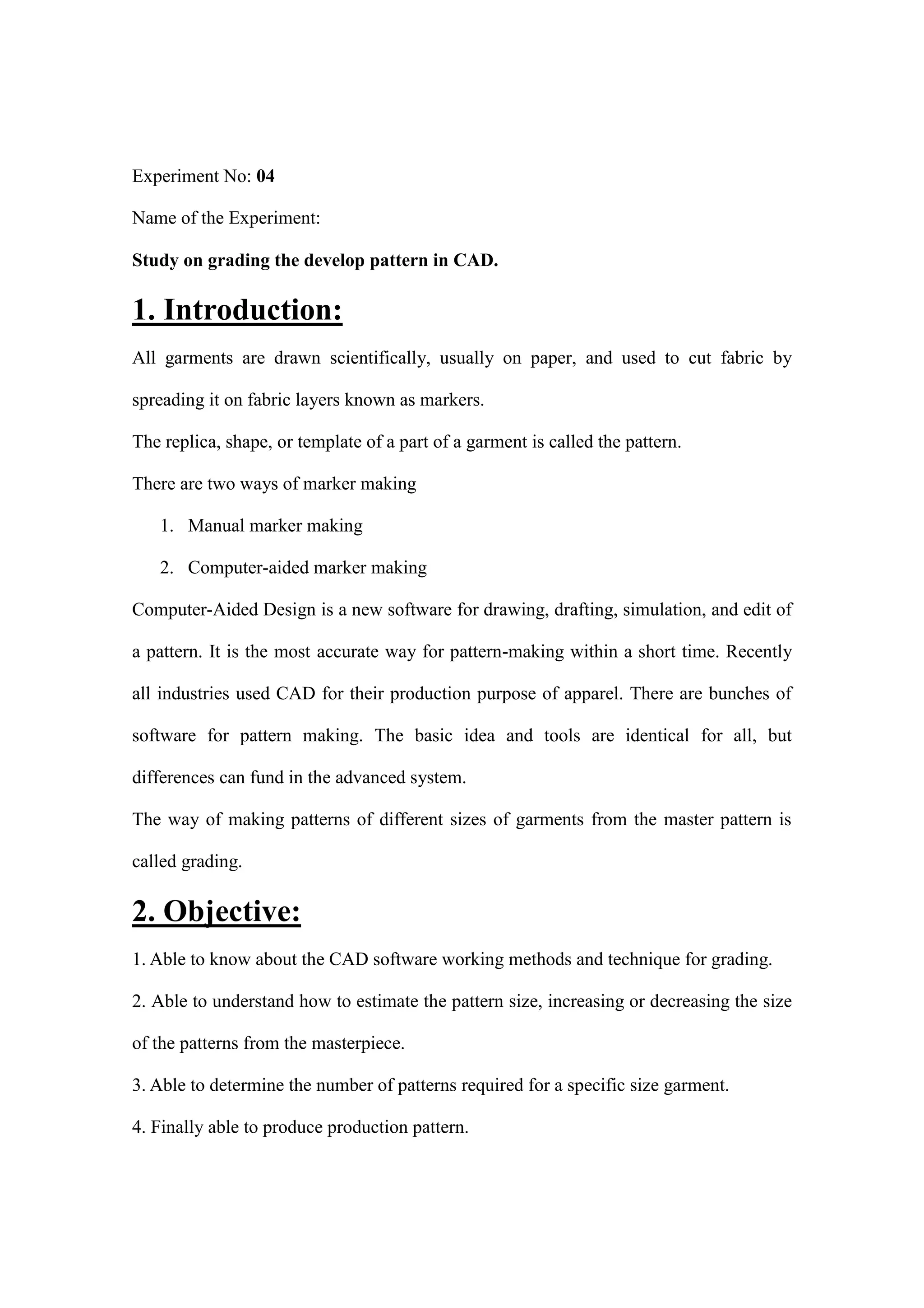 Study on grading the develop pattern in CAD. | PDF