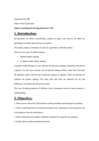Study on grading the develop pattern in CAD. | PDF