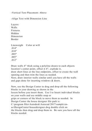 CAD Lab House Plan Design Center Project In this proje.docx
