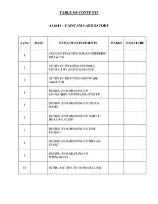 Agriculture CAD lab manual | PDF