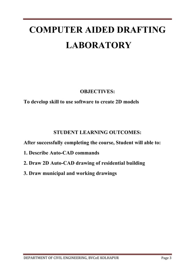 CAD lab manual.pdf | Drawing and Sketching | Arts and Crafts