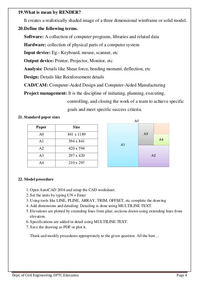 Cad Lab Model Viva Questions