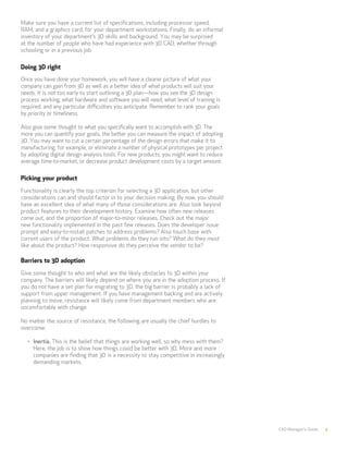CAD Manager's Guide to Implementing a 3D CAD System | PDF