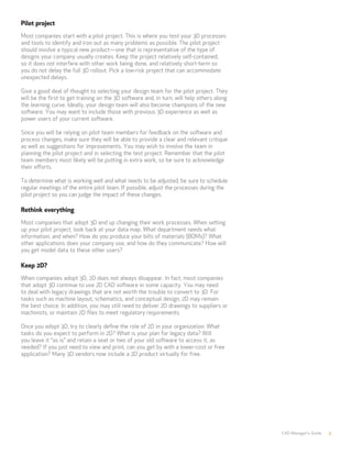 CAD Manager's Guide to Implementing a 3D CAD System | PDF