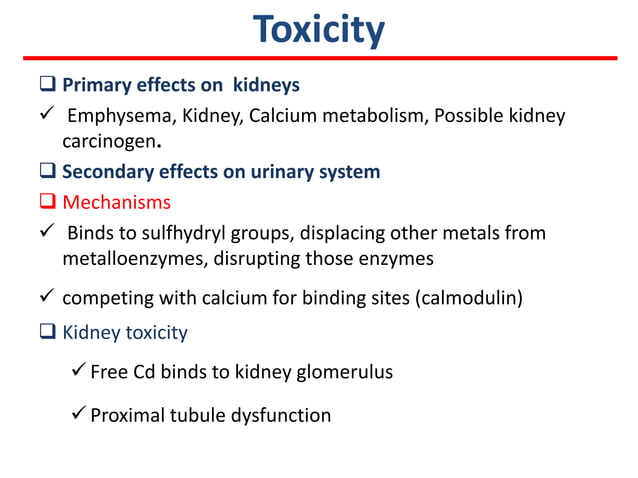 Cadmium toxicity | PPTX | Chemistry | Science