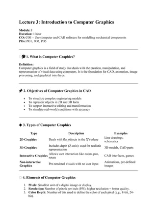 Module- I (CO-I) Fundamentals of Computer Graphics- Product cycle ...